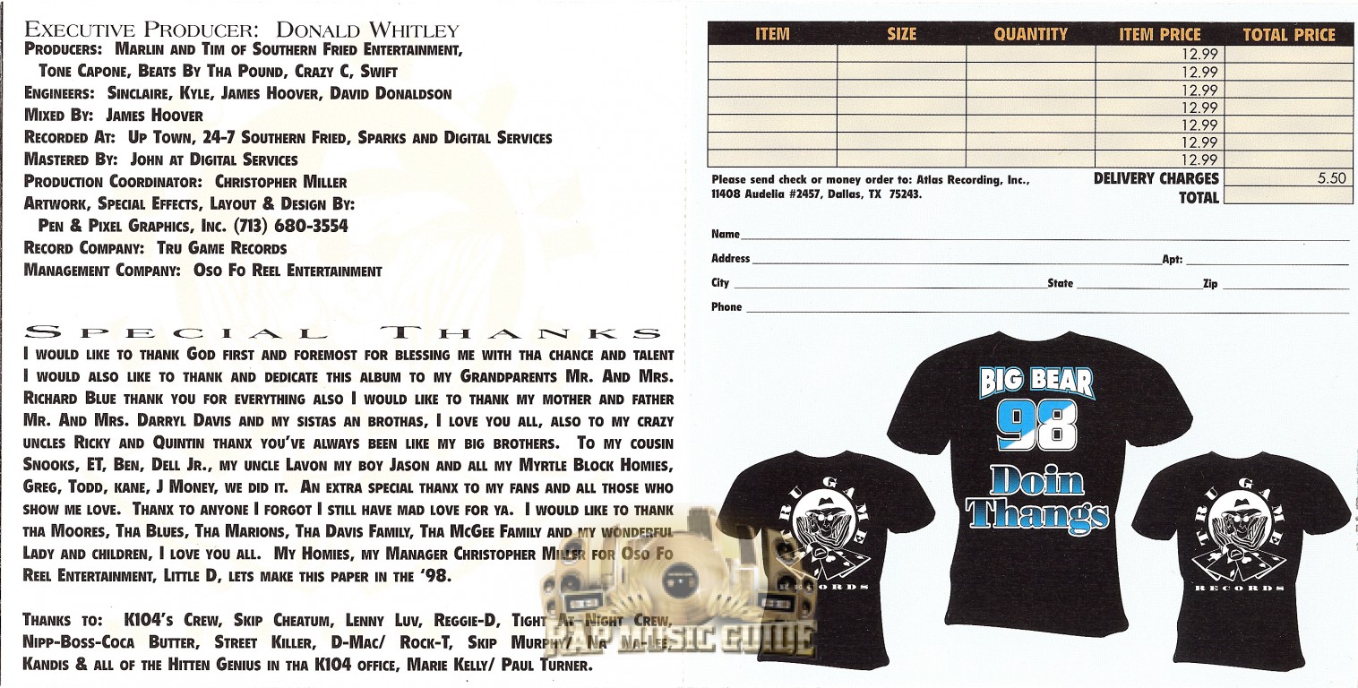 Big Bear - Doin Thangs: CD | Rap Music Guide